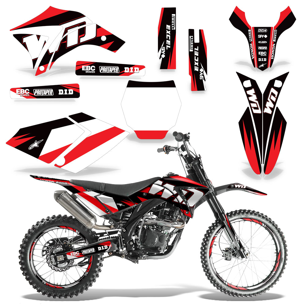 Apollo 250cc Dirt Bike Plastics Fairing Kit & Graphics For Apollo Orion Pit Dirt Bike 125cc ...
