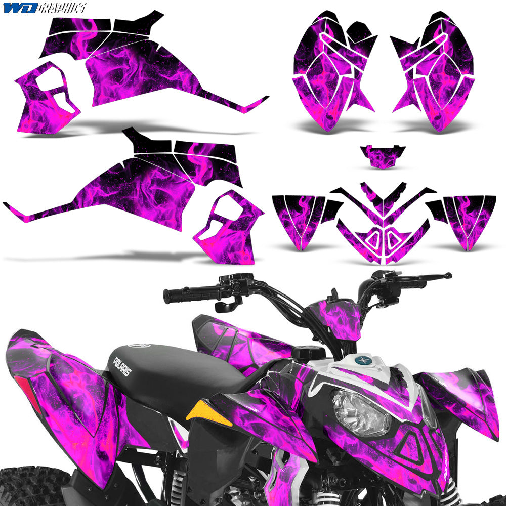 Polaris Outlaw 90/110 2002-2020 ATV Quad Graphic Kit - Flames ...