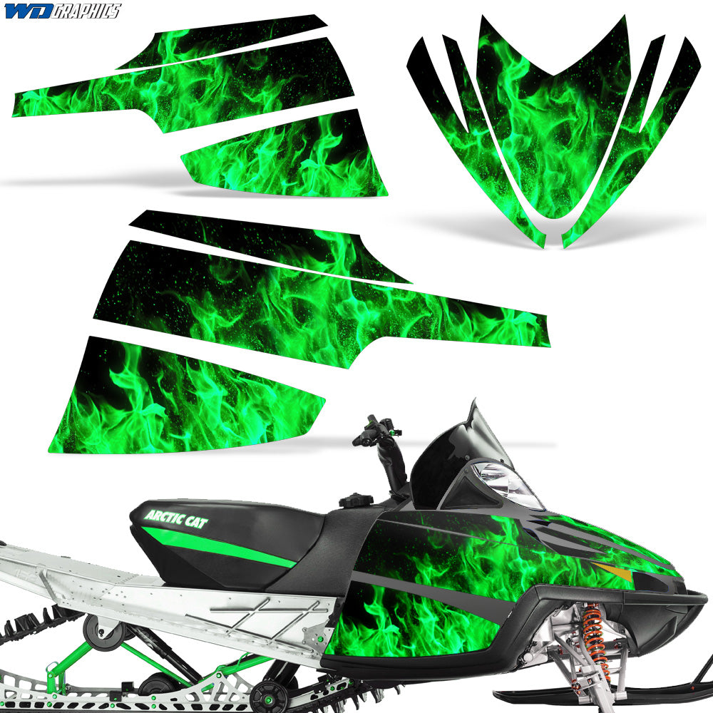 Arctic Cat M Series Crossfire Snowmobile Wrap Graphic Kit - Flames ...