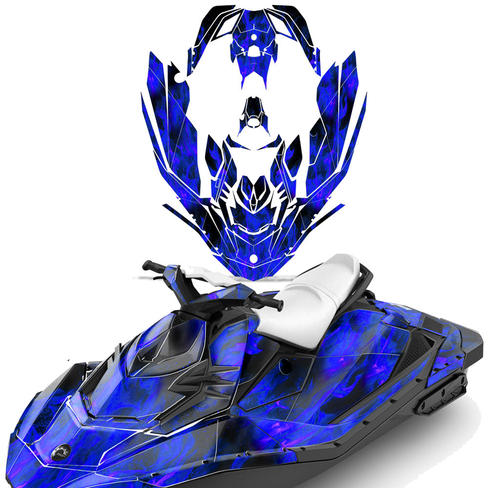 Sea-Doo Bombardier Spark (2 UP) 2014-2016 Jet Ski Graphic Wrap Kit - F ...