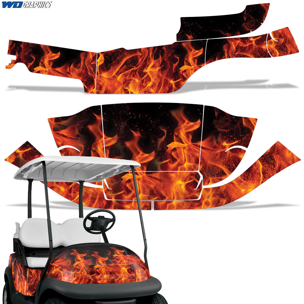 Club Car Precedent i2 2004-2017 Golf Cart Wrap Graphic Kit - Flames ...