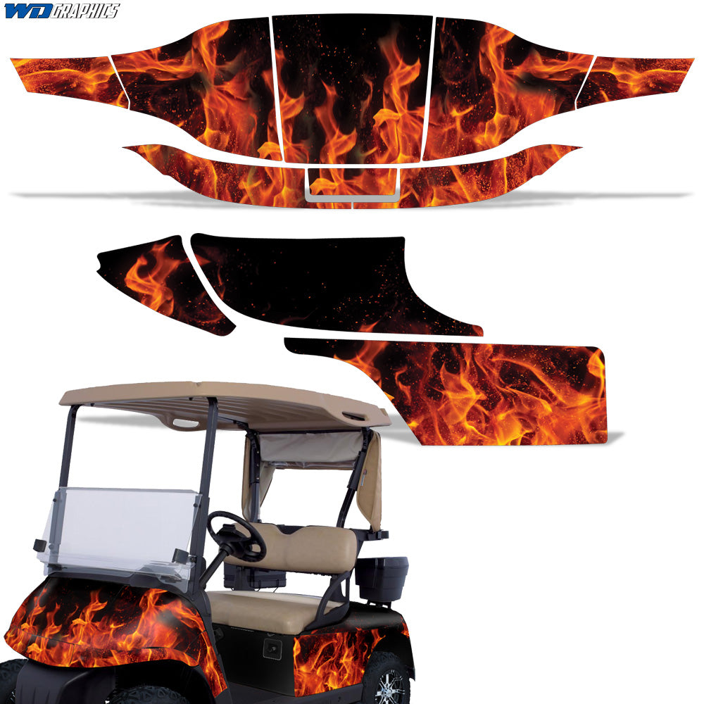 EZ Go TXT 1994-2013 Golf Cart Wrap Graphic Kit - Flames – Wholesale Decals