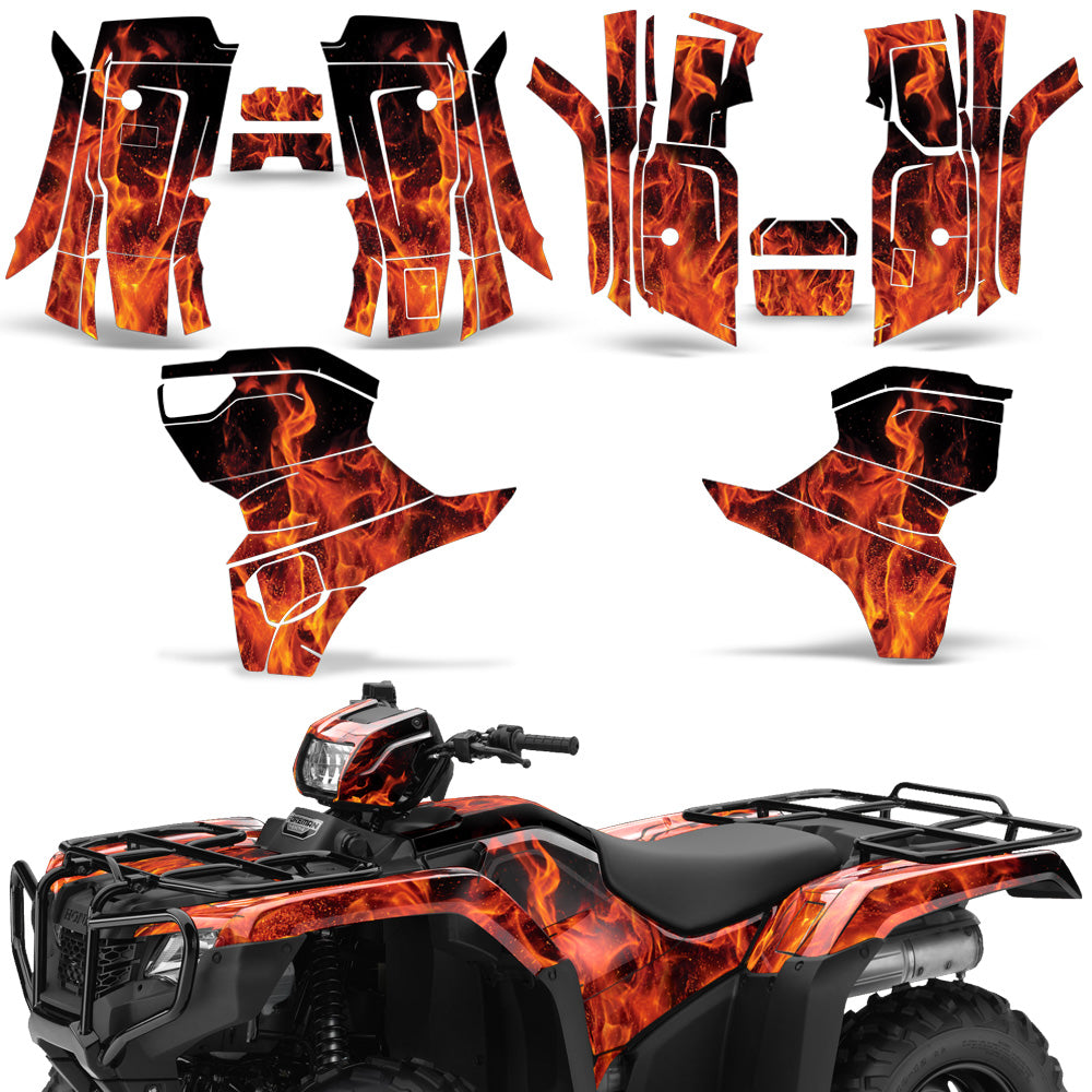 Honda Foreman 2015 UP ATV Quad Graphic Kit Flames – Wholesale Decals
