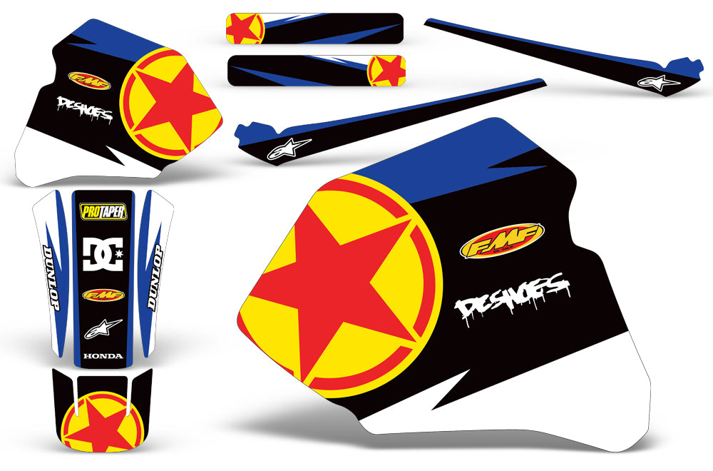 Honda XR 80 / XR 100 1985-2000 Motocross Graphic Kit Red Star ...