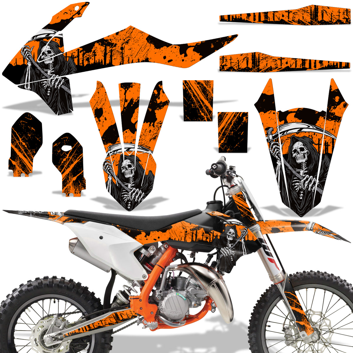 KTM SX 85 2018-2020 Dirt Bike Motocross Graphic Decal Kit - Reaper V2 ...