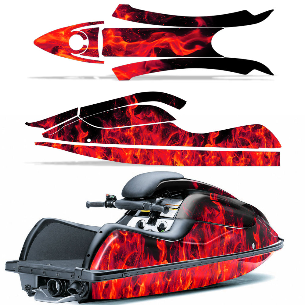 Kawasaki 800 SX-R 2003-2012 Jet Ski Graphic Wrap Kit - Flames ...
