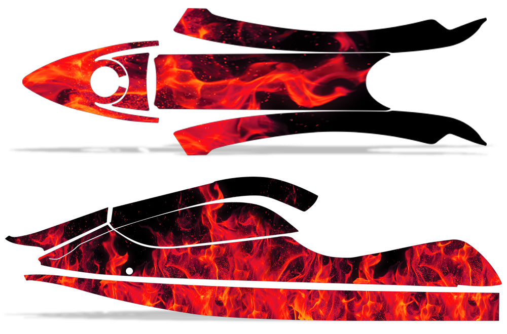 Kawasaki 800 SX-R 2003-2012 Jet Ski Graphic Wrap Kit - Flames ...