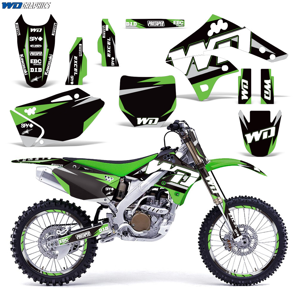 Kawasaki KX 250F 2006-2008 Motocross Graphic Kit WD Race – Wholesale Decals