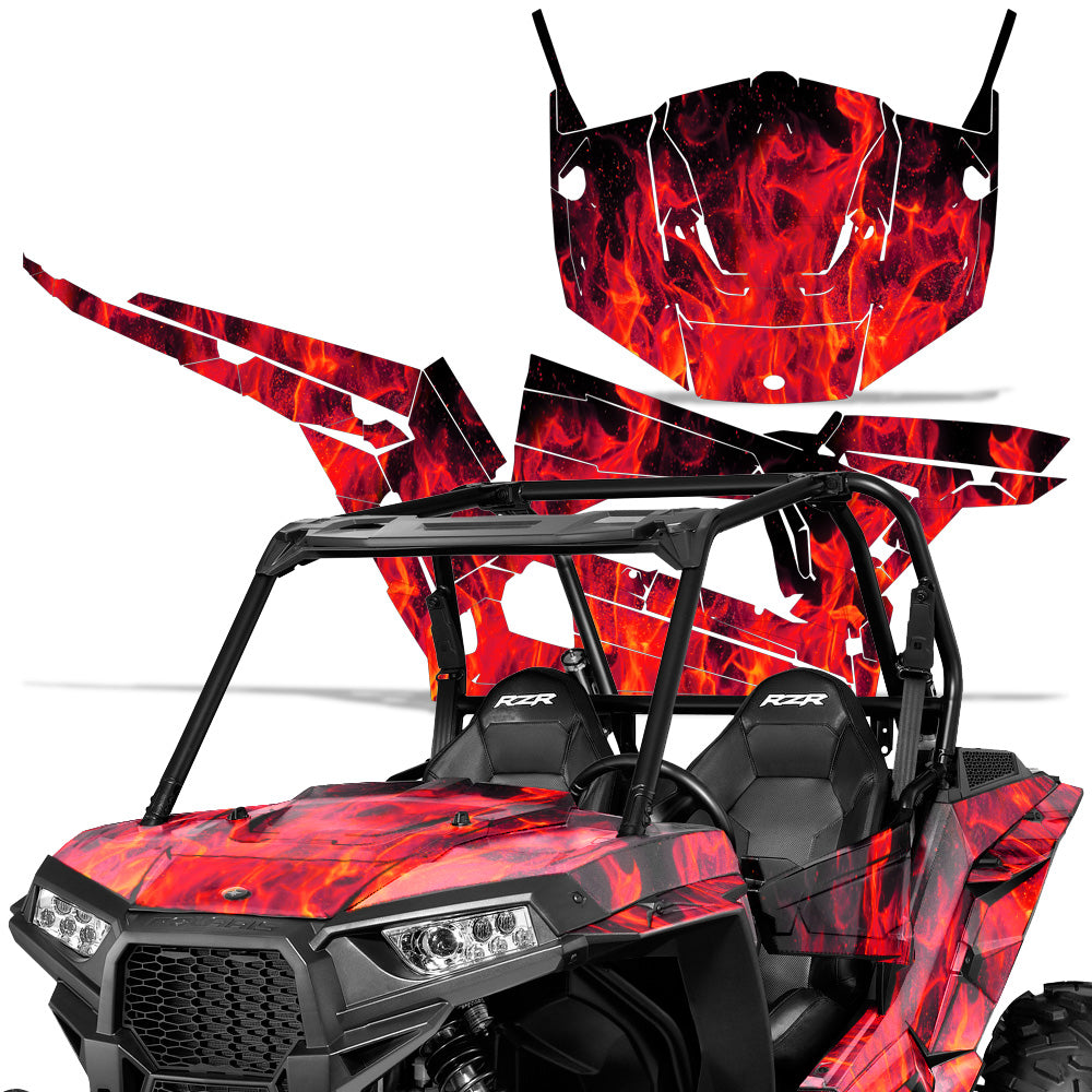 Polaris RZR XP 1000 2 Door 2013-2016 UTV Graphic Kit - Flames ...
