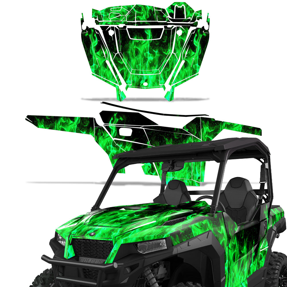 Polaris General XP 1000 Sport SXS 2 Door 2016+ Graphics Kit Flames ...