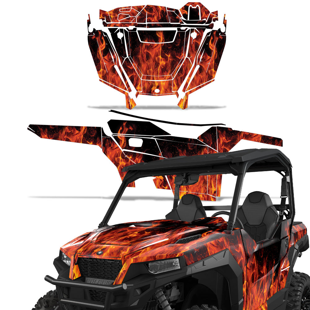 Polaris General XP 1000 Sport SXS 2 Door 2016+ Graphics Kit Flames ...
