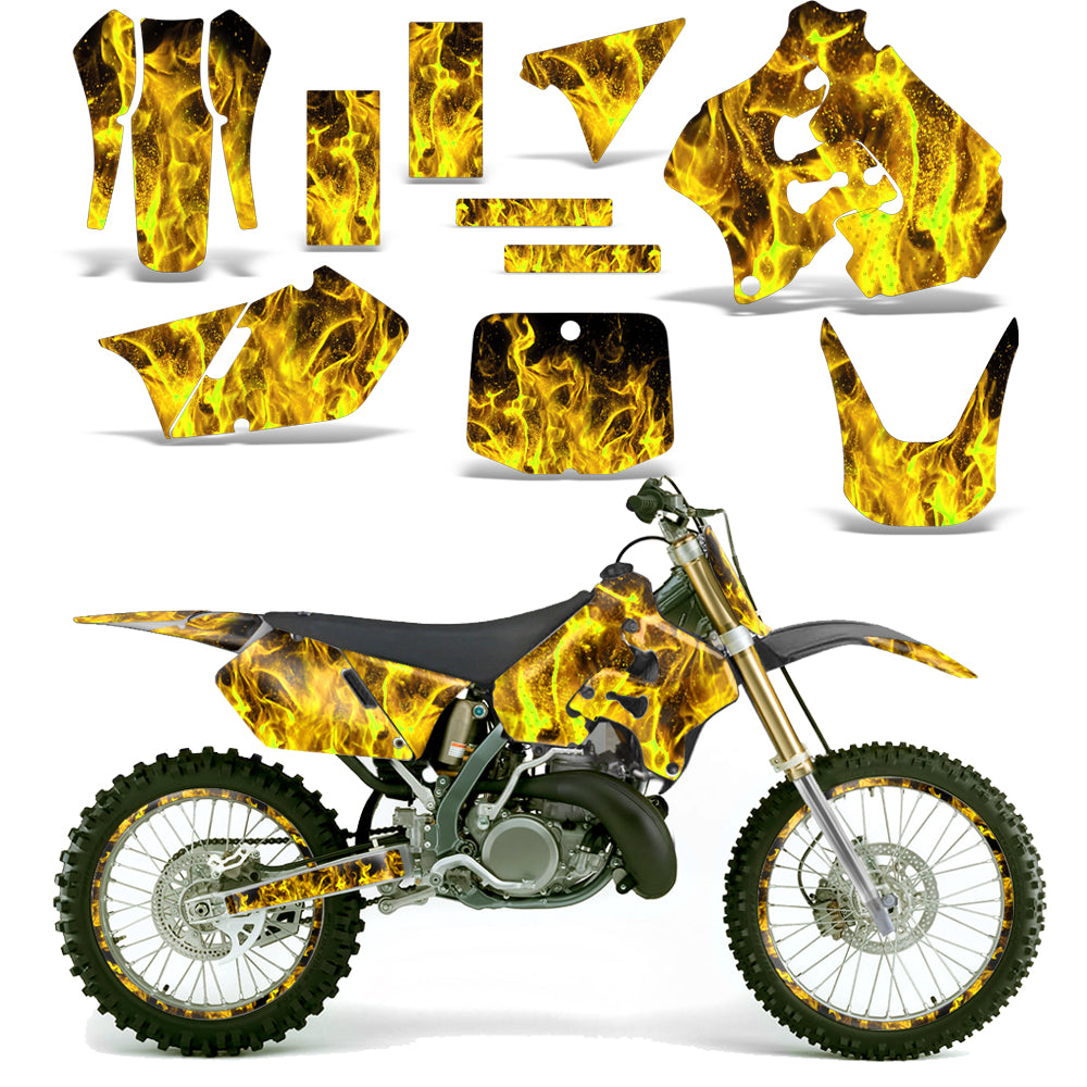 Suzuki RM 250 1996-1998 Dirt Bike Motocross Graphic Decal Kit - Flames ...