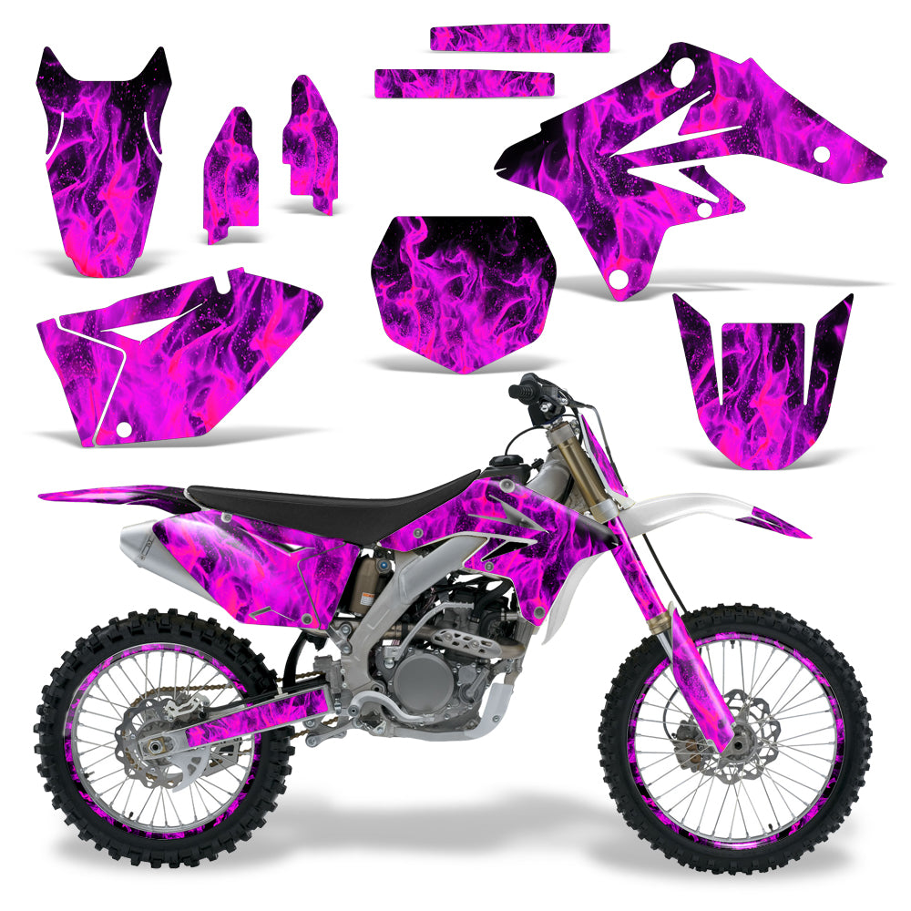Suzuki RMZ 250 2007-2009 Dirt Bike Motocross Graphic Decal Kit - Flame ...