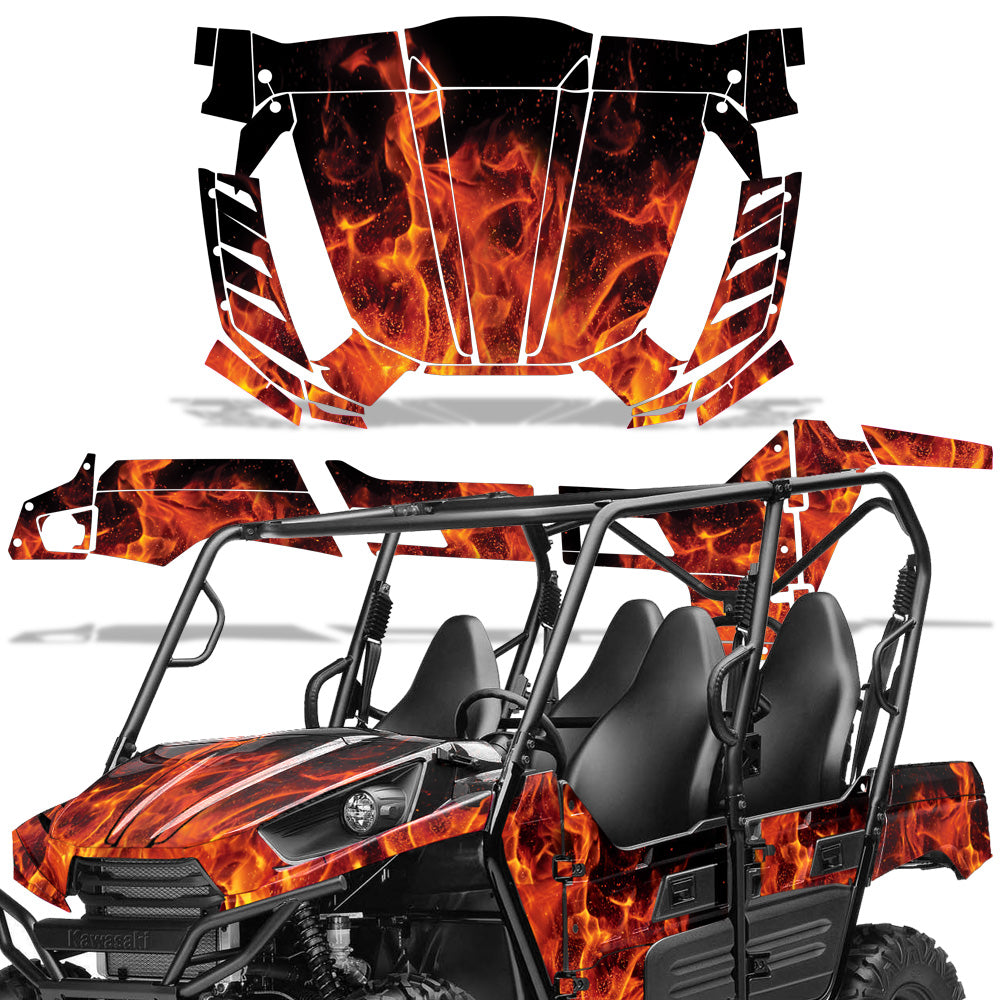 Kawasaki Teryx 800 4 Door 2013-2015 UTV Graphic Kit - Flames ...
