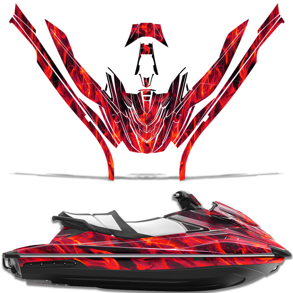 Yamaha WaveRunner GP 1800 2017 Jet Ski Graphic Wrap Kit - Flames ...
