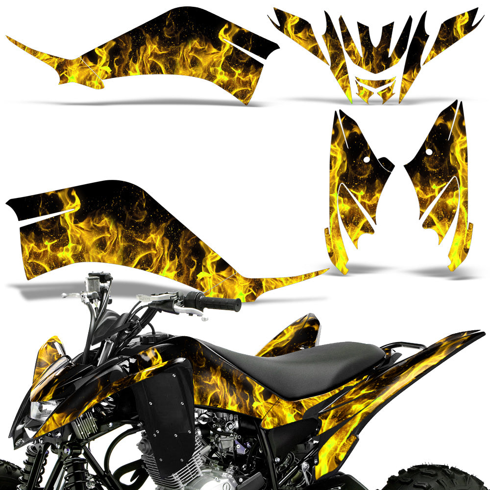 Yamaha Raptor 125 2011-2014 ATV Graphic Kit - Flames – Wholesale Decals