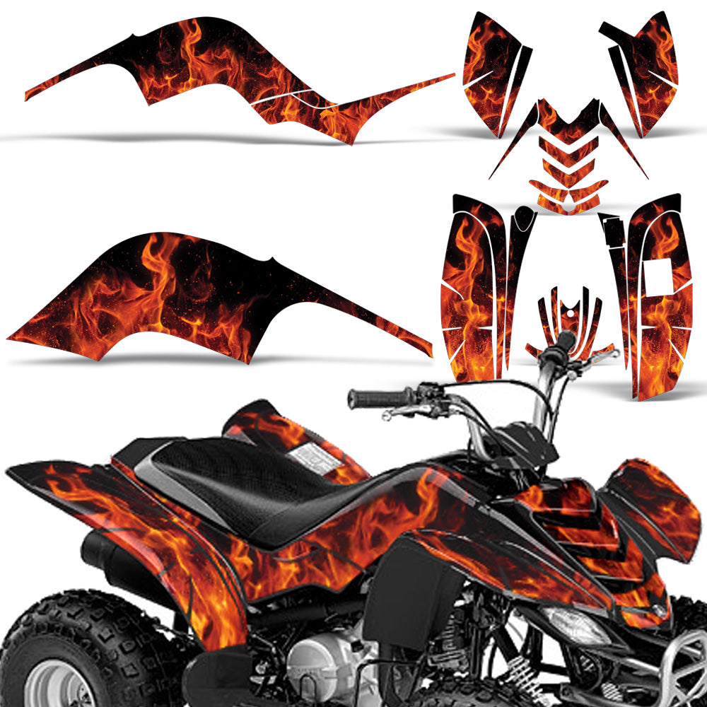 Yamaha Raptor 80 2002-2008 ATV Graphic Kit - Flames – Wholesale Decals