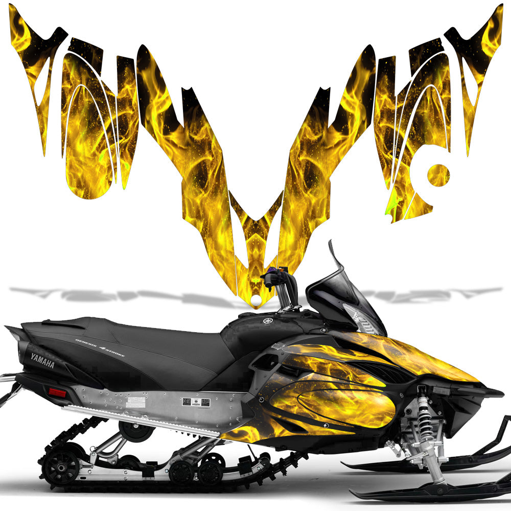 Yamaha Vector RS 2012-2016 Sled Snowmobile Wrap Graphic Kit - Flames ...