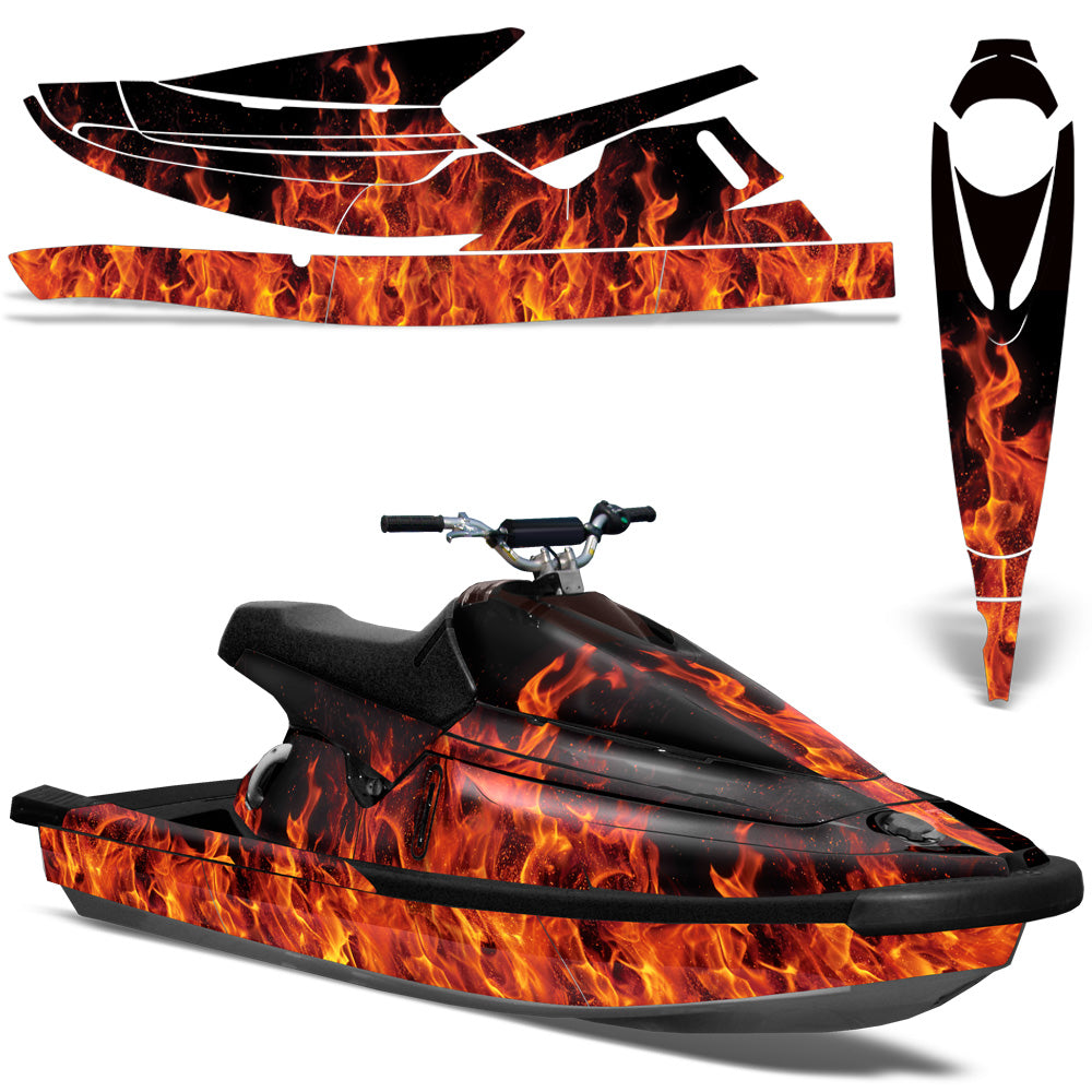 Yamaha Wave Blaster 1993-1996 Jet Ski Graphic Wrap Kit - Flames ...