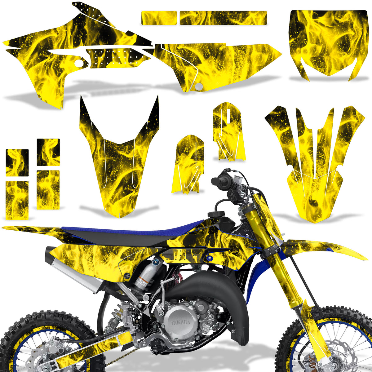 Yamaha YZ65 2018-2021 Dirt Bike Motocross Graphic Decal Kit - Flames ...